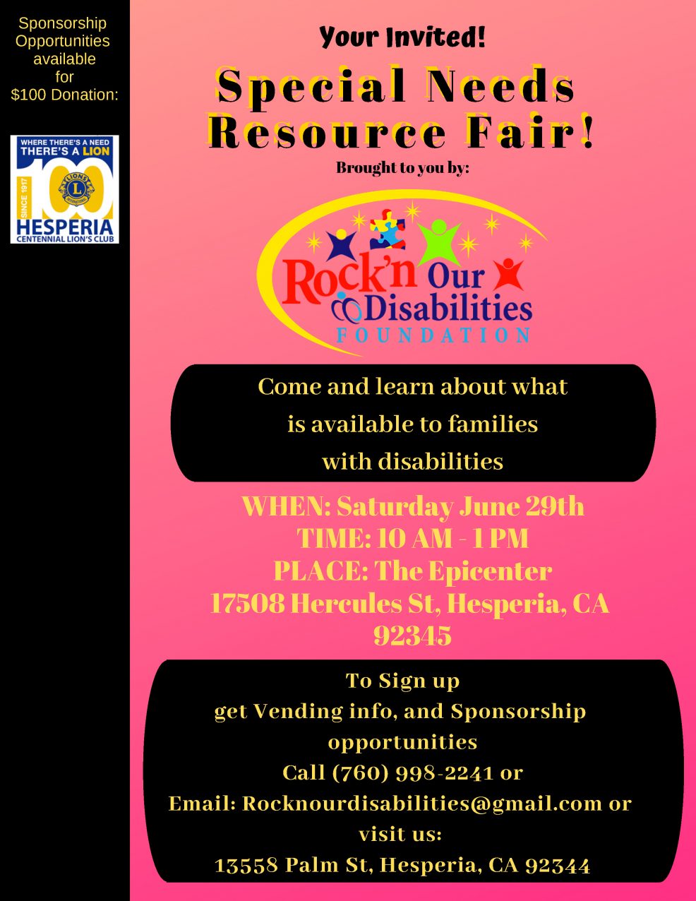 Special Needs Resource Fair | Inland Regional Center
