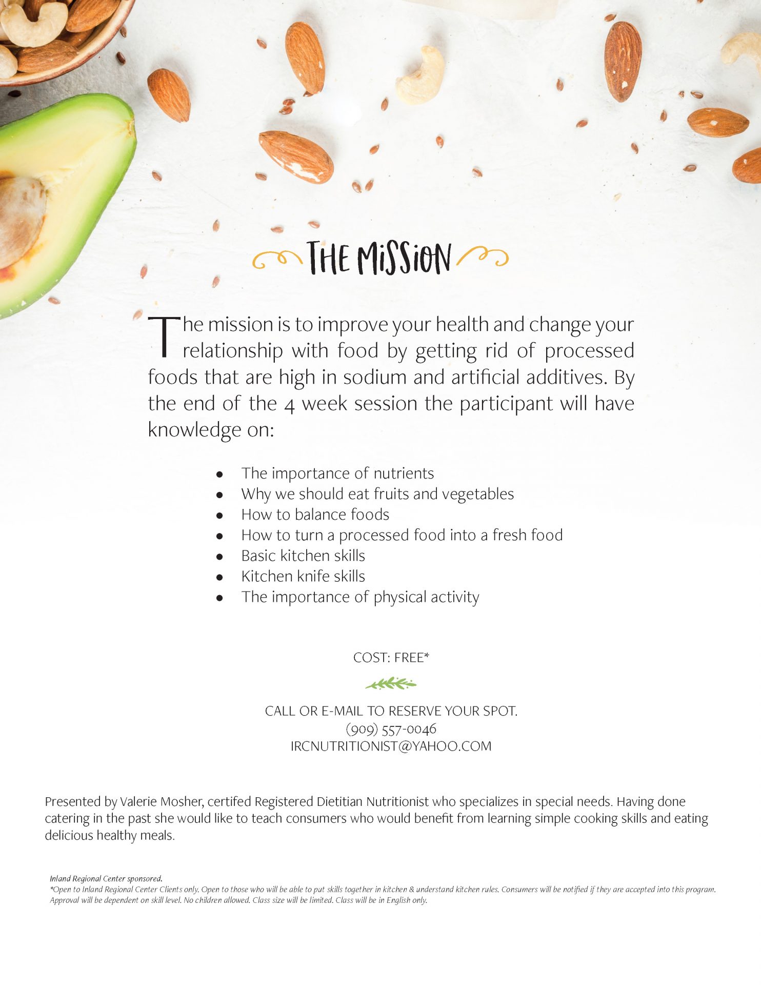 Food for Life – A Nutrition and Cooking Class | Inland Regional Center