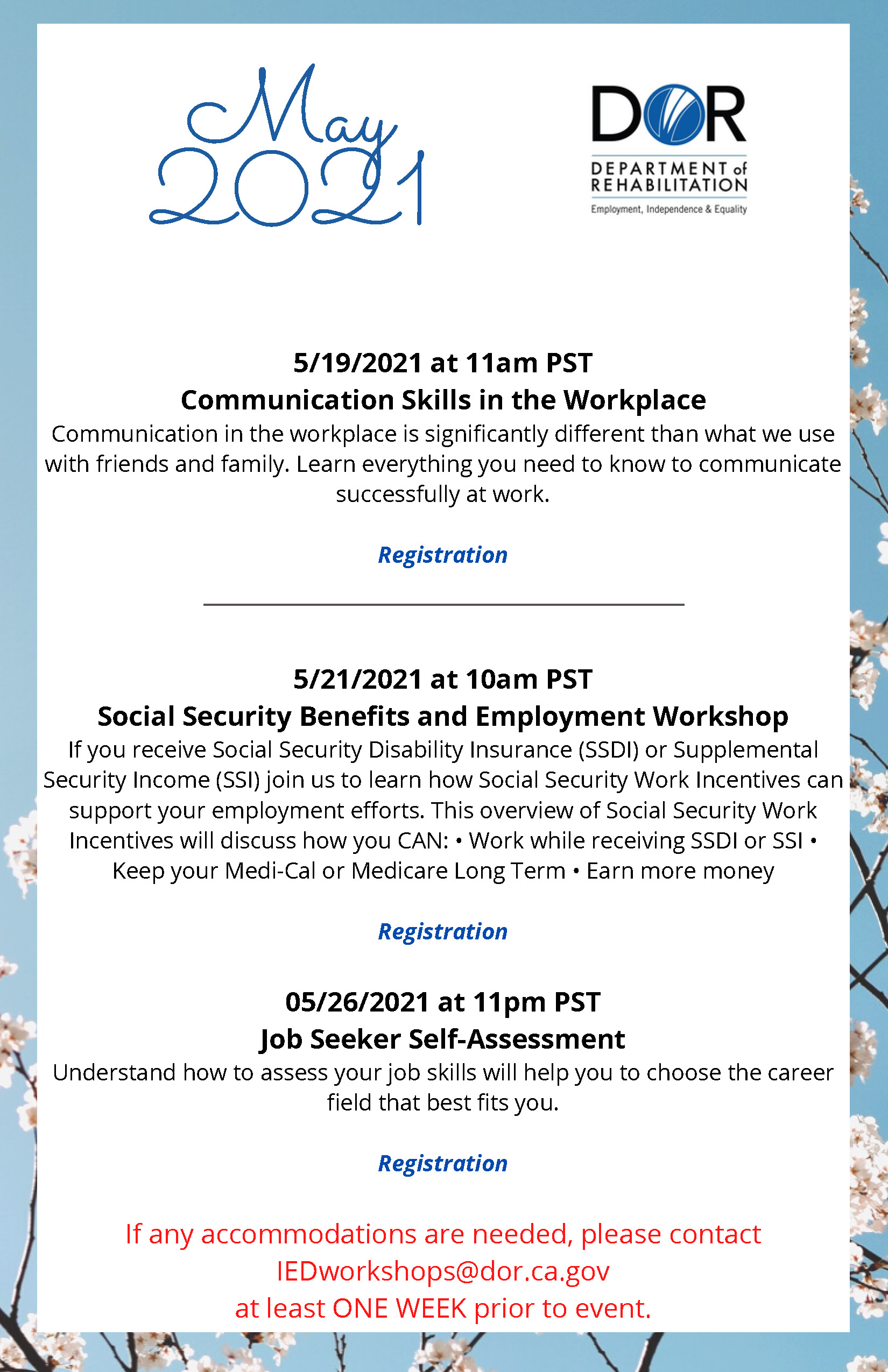 Job Seeker Self Assessment – DOR VR Workshop | Inland Regional Center