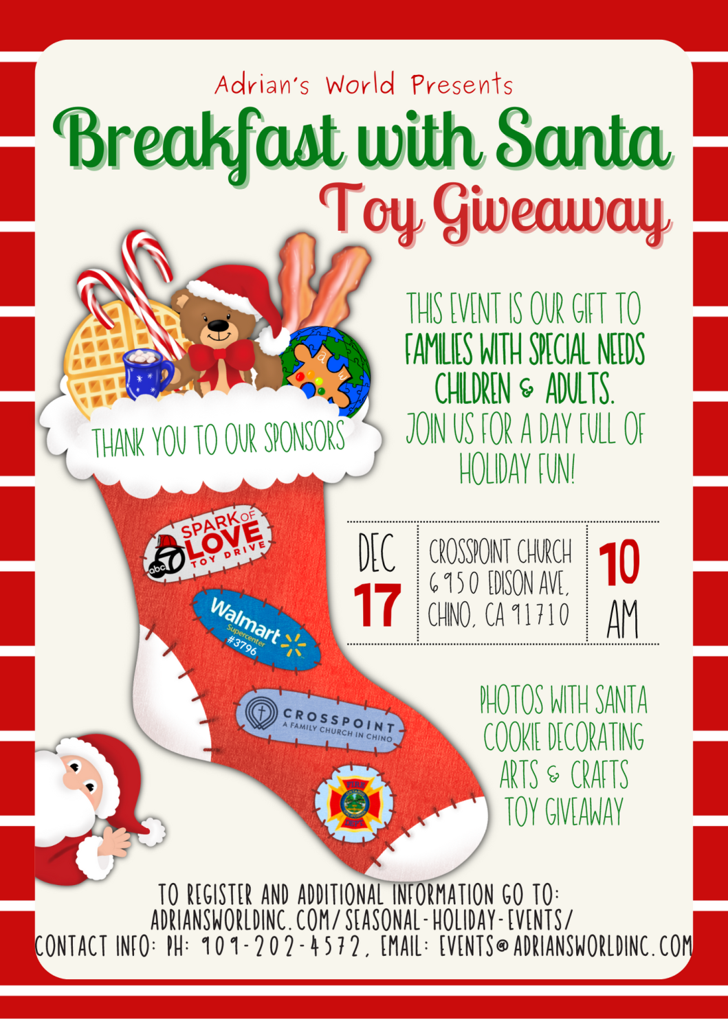 Desayuno con Santa Claus - Sorteo de juguetes - Centro Regional Inland