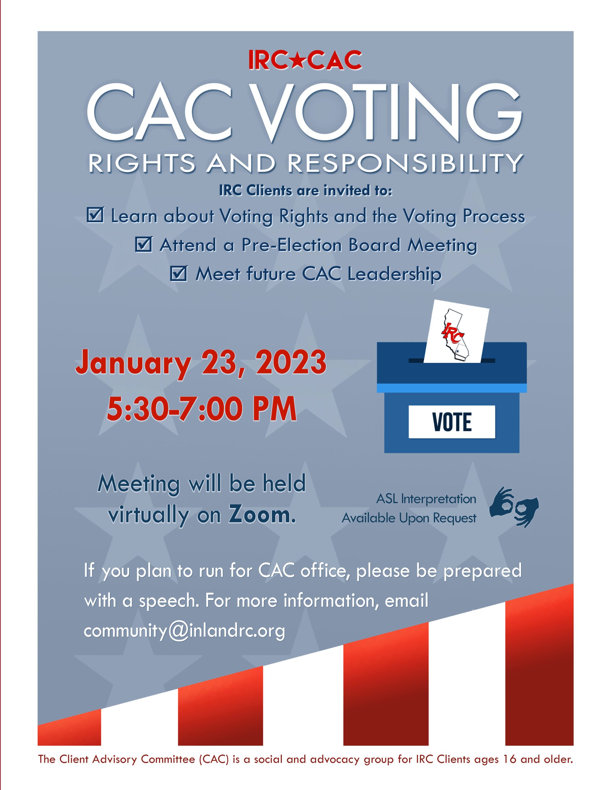 IRC CAC Voting Rights and Responsibility | Inland Regional Center