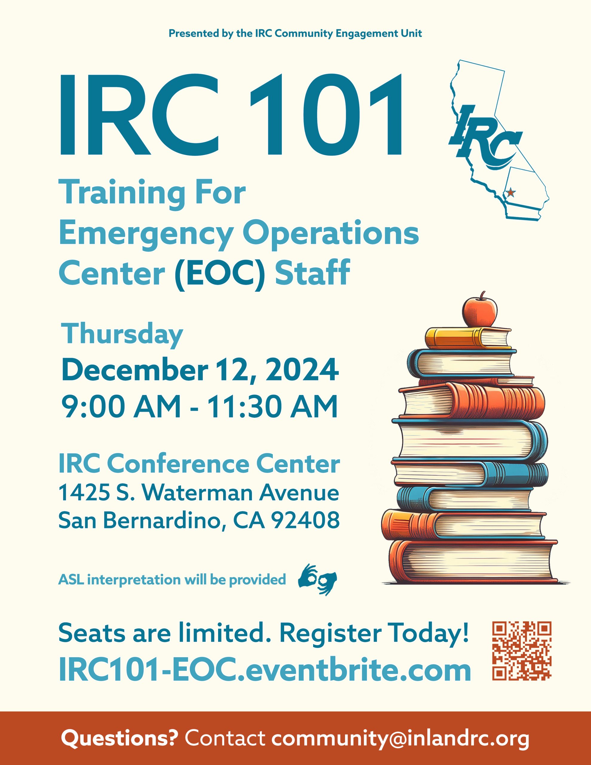 IRC 101 Training for Emergency Operations Center (EOC) Staff | Inland ...