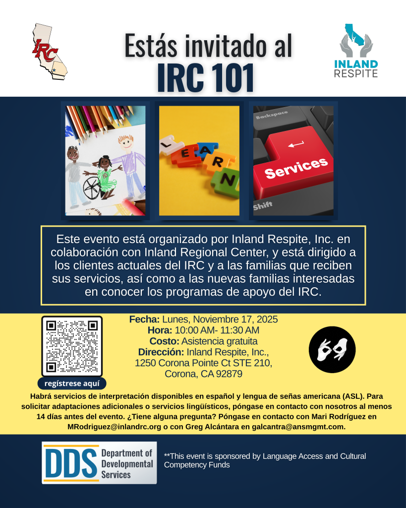 Inland Respite IRC 101 Training | Inland Regional Center